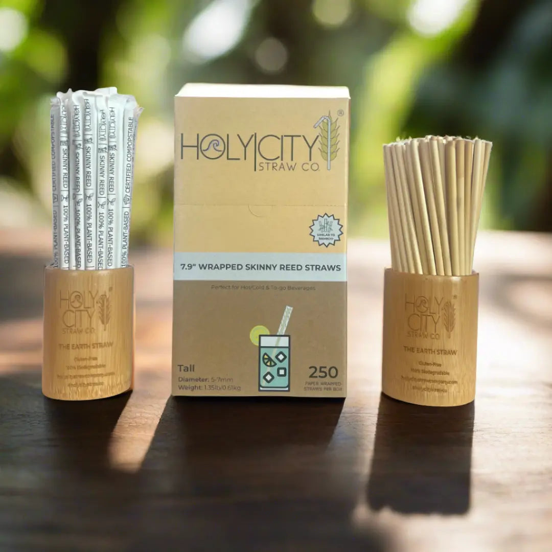 7.9" Wrapped Skinny Reed Straws – Holy City Straw Company