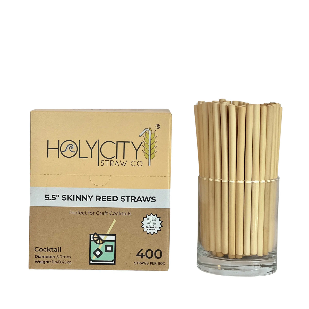 5.5" Skinny Reed Straws – Holy City Straw Company