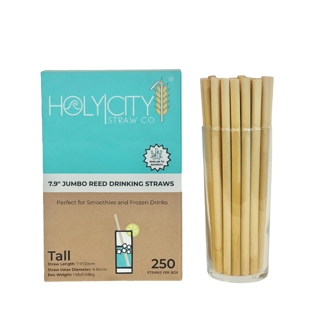 7.9" Jumbo Reed Straws – Holy City Straw Company